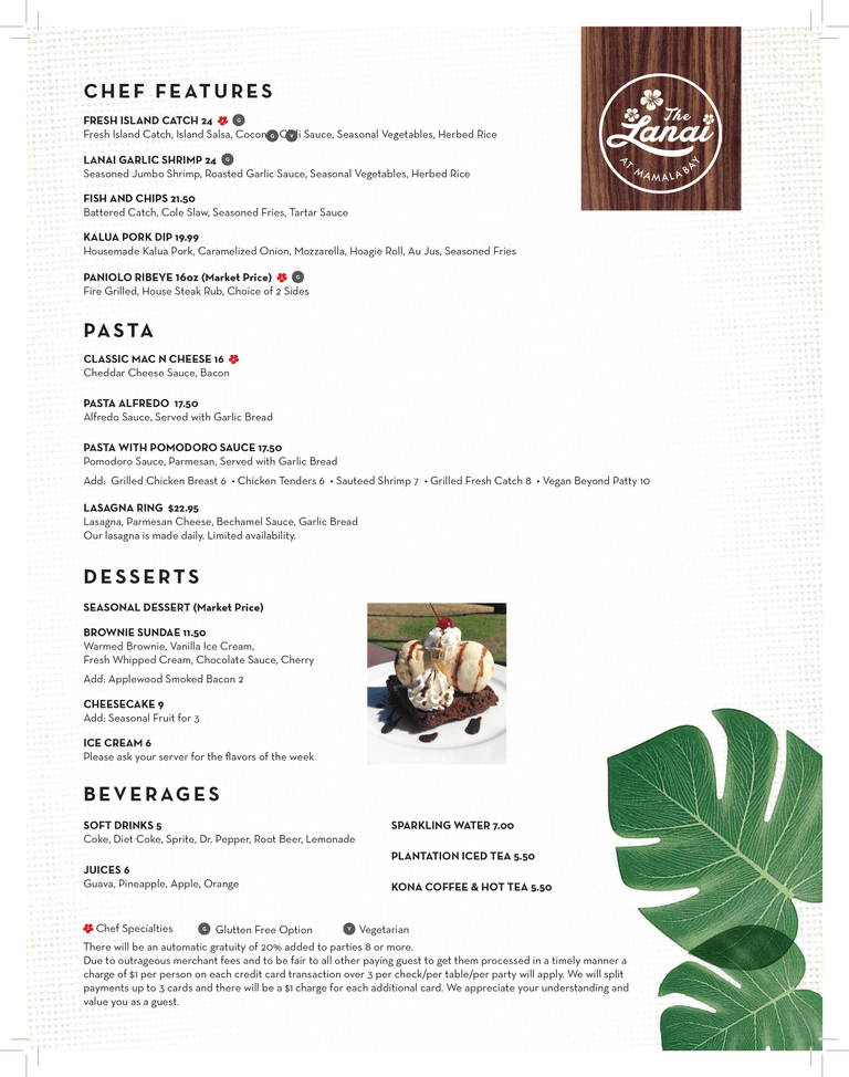 MENU | sunsetlanai.com